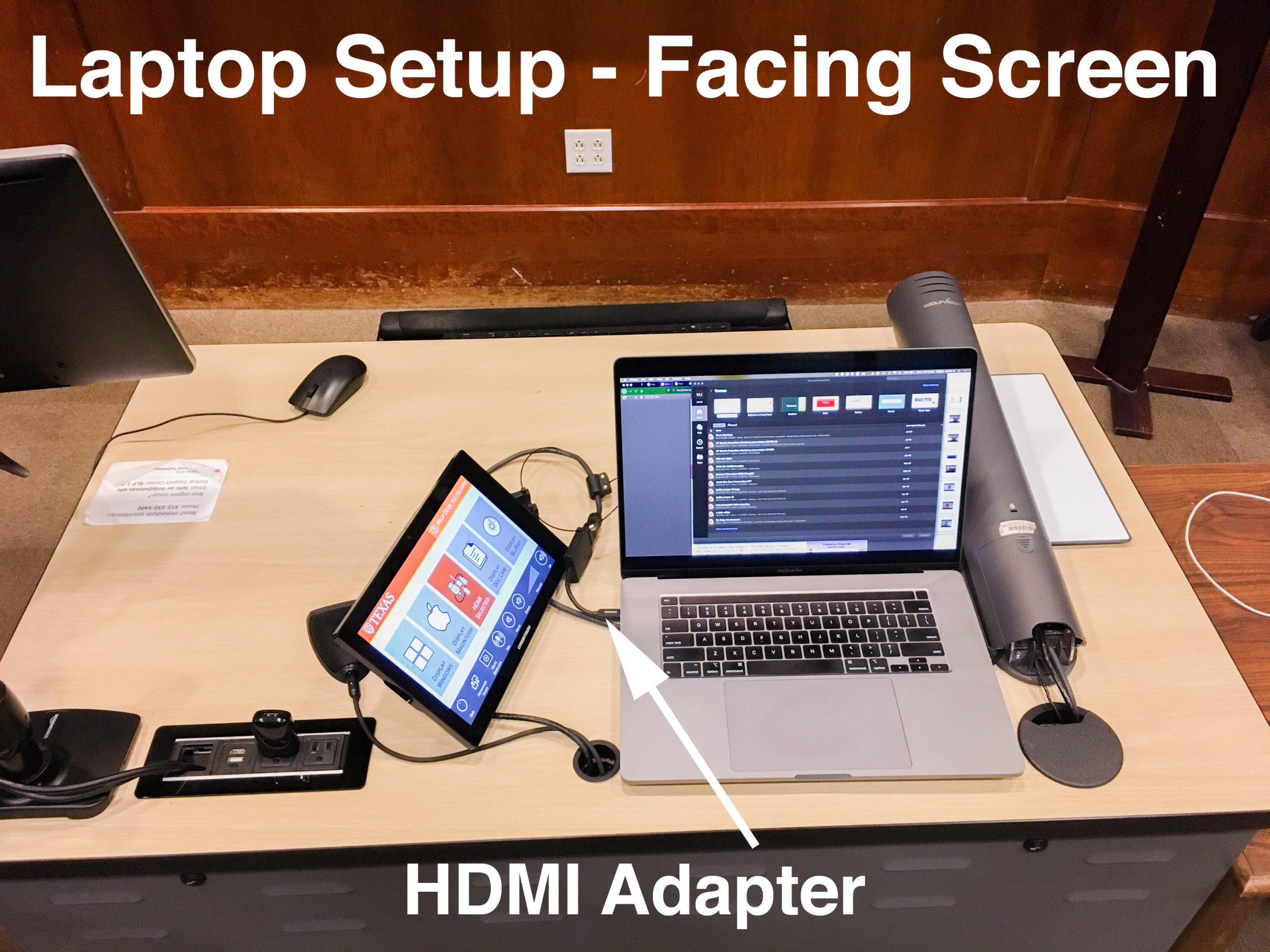 Professor Lecturing to the Projection Screens